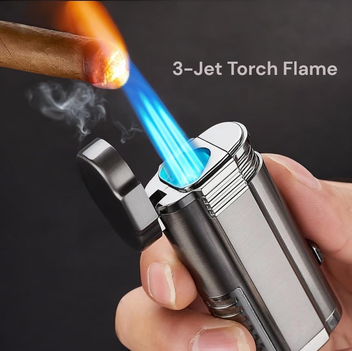 Snapklik.com : Cigar Lighter, Triple Jet Flame Butane Torch Lighters ...