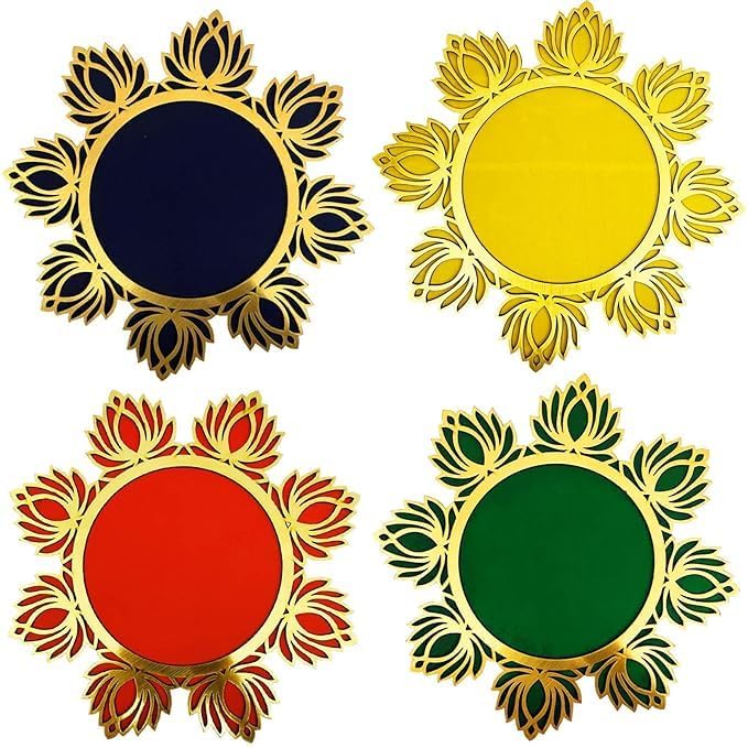 Buy Nutts Diwali Rangoli Decoration for Home Blue Lotus Flower Rangoli ...