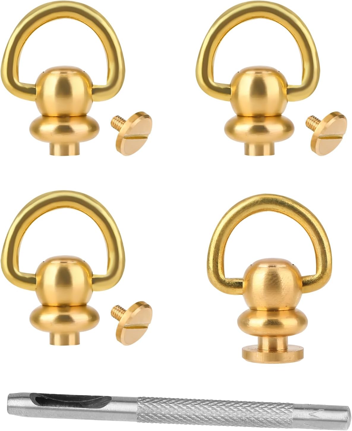 Amazon.com: 12 Pcs D Rings Rivets for Leather Purse, Gold D Ring Rivet ...