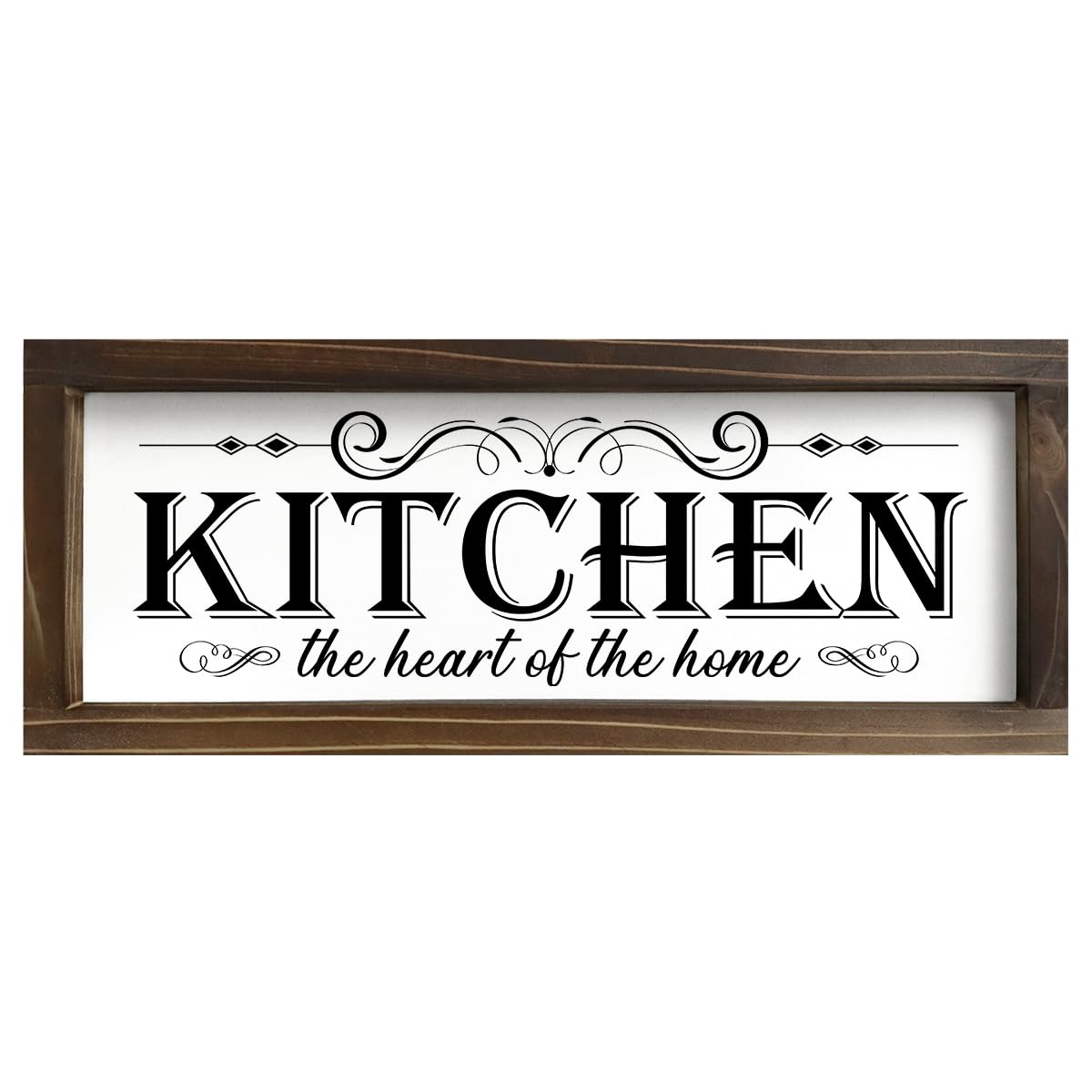 Amazon.com: Kas Home Kitchen Decor, Wood Kitchen Sign The Heart of The ...