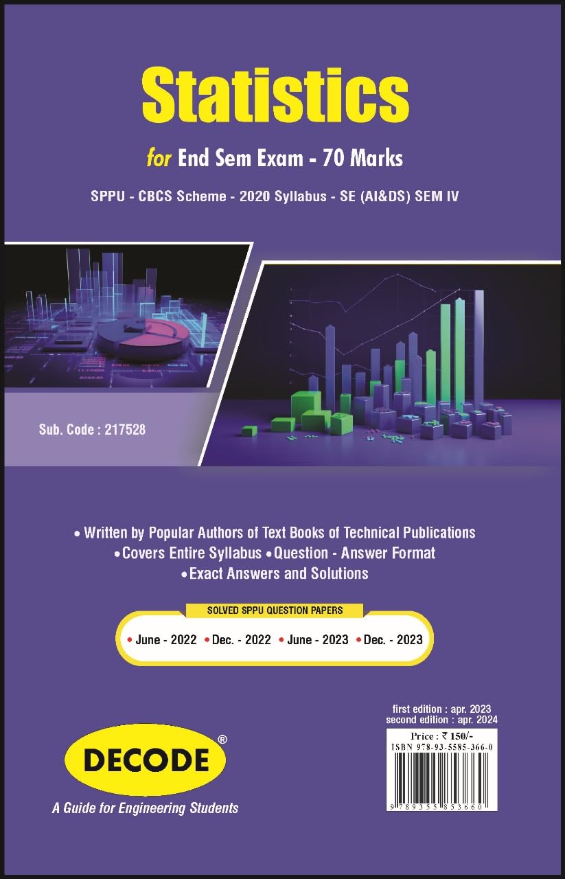 Amazon.in: Buy Statistics for SPPU 20 Course (SE - IV - AI & DS 217528 ...