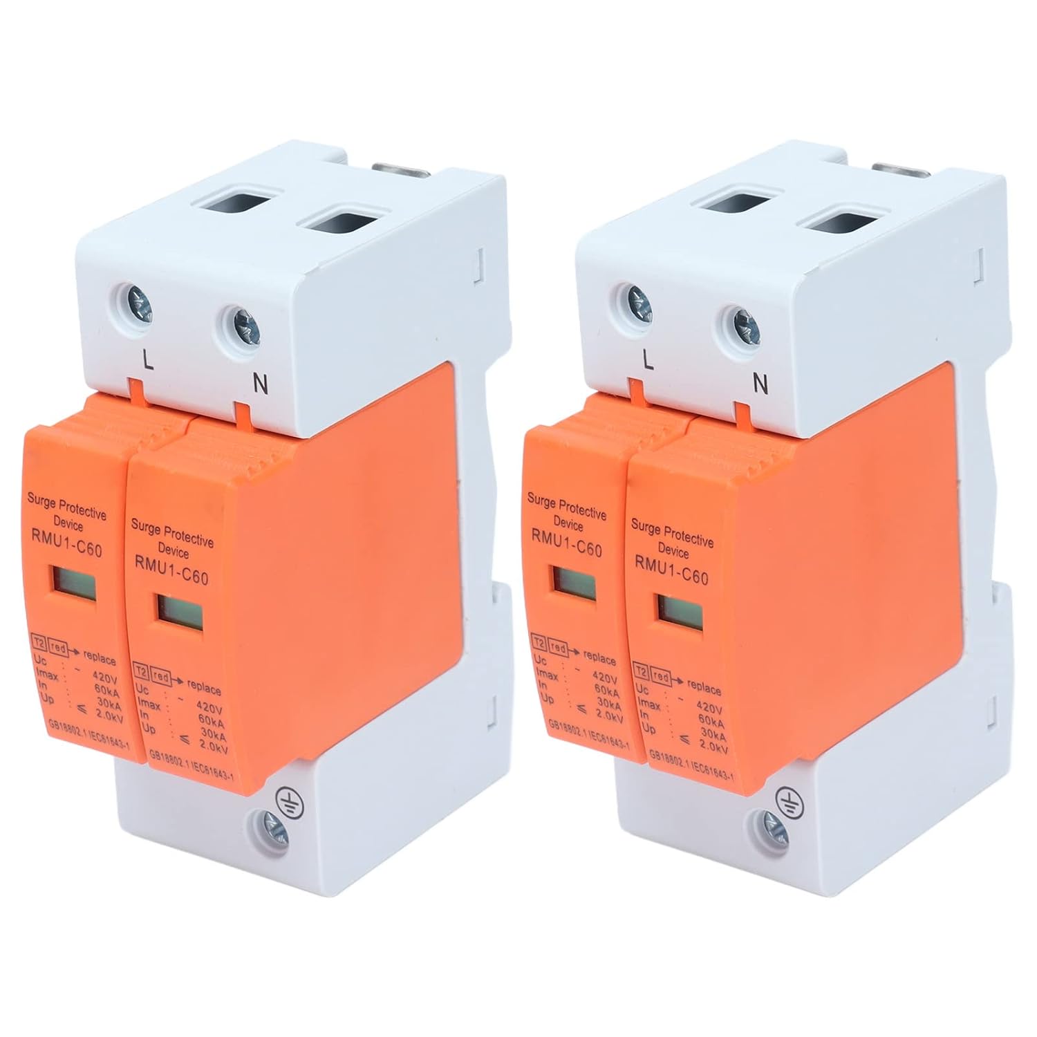 Surge Protection Device,2Pcs 2P 420V SPD House Surge Protection AC ...
