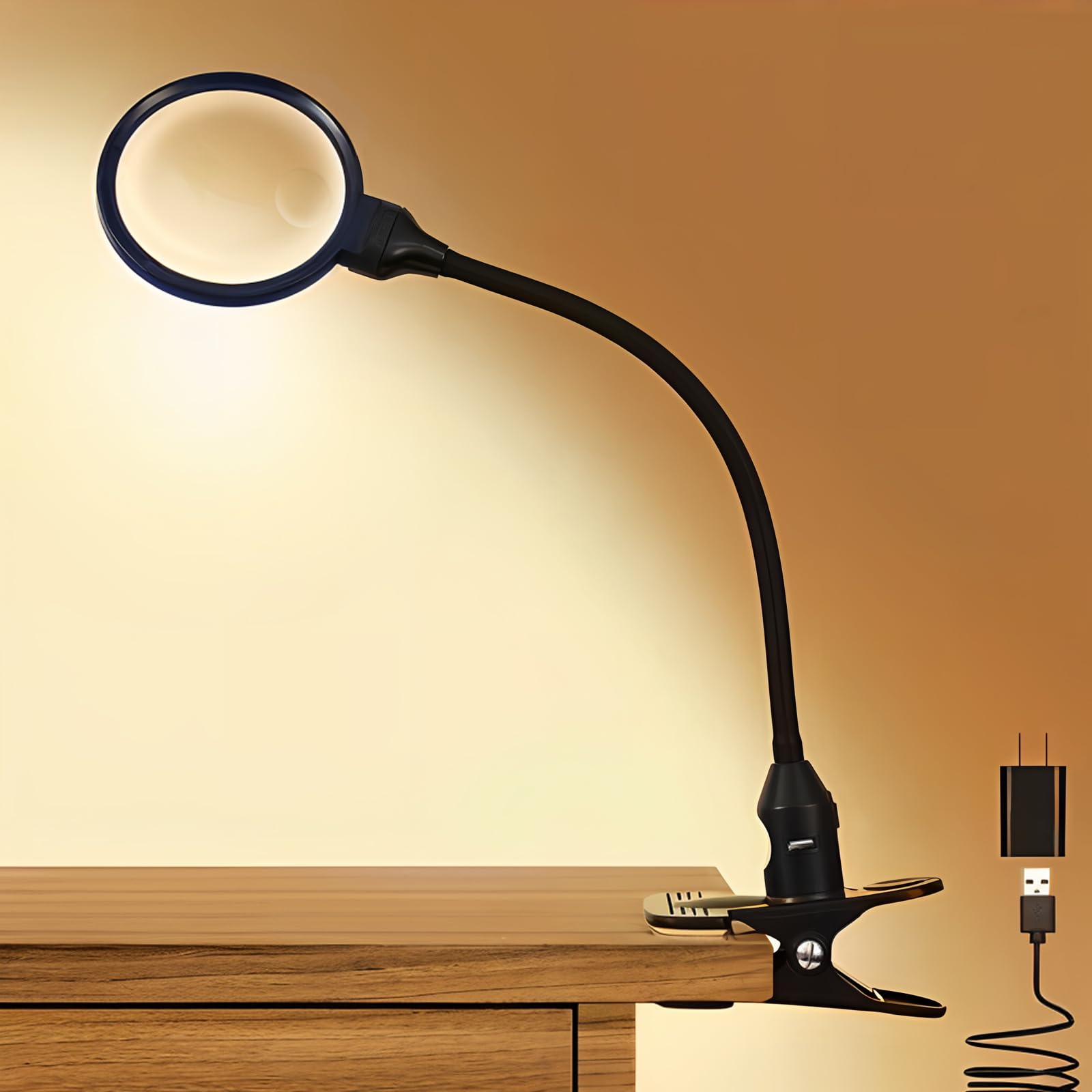 Amazon.com: 15X Magnifier with Light, Table Lamp with Stand and Clip, 2 ...