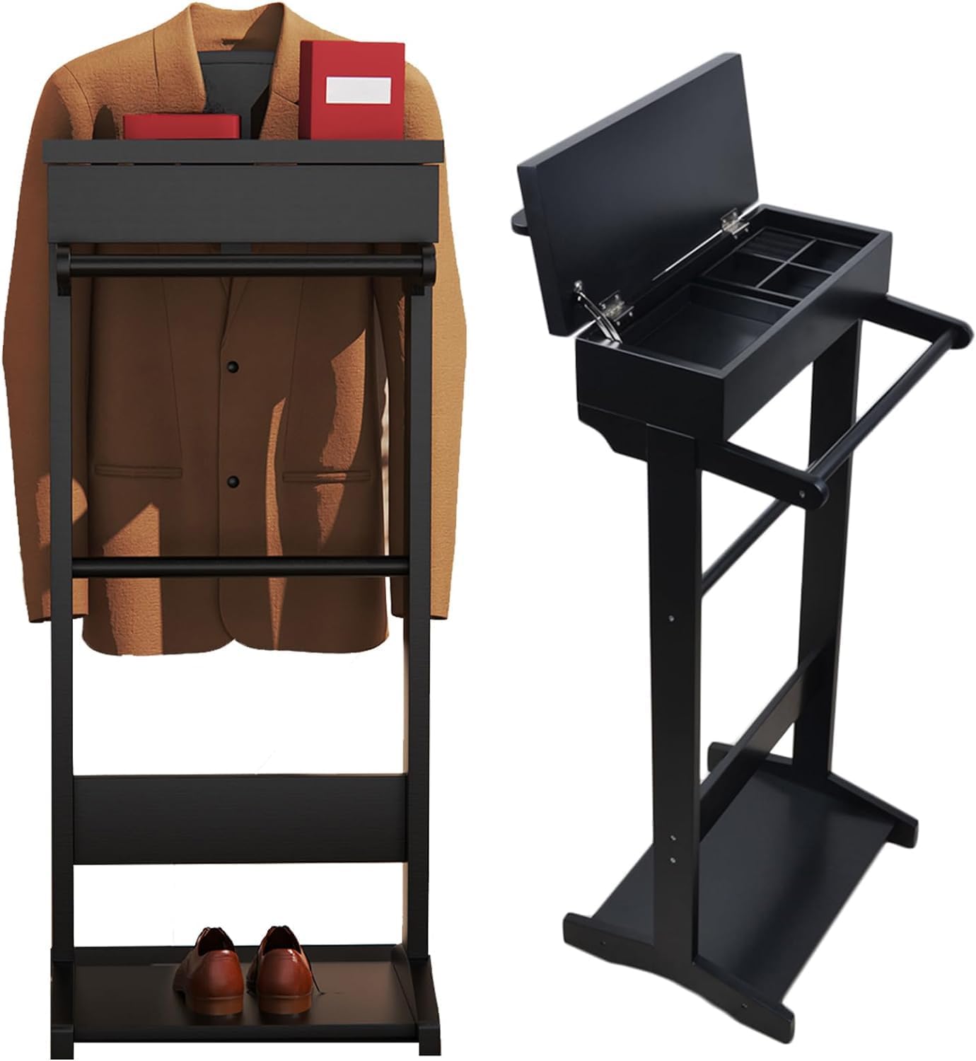 Amazon.com: ODUWA Valet Stand for Men,Black Clothes Valet Stand with ...