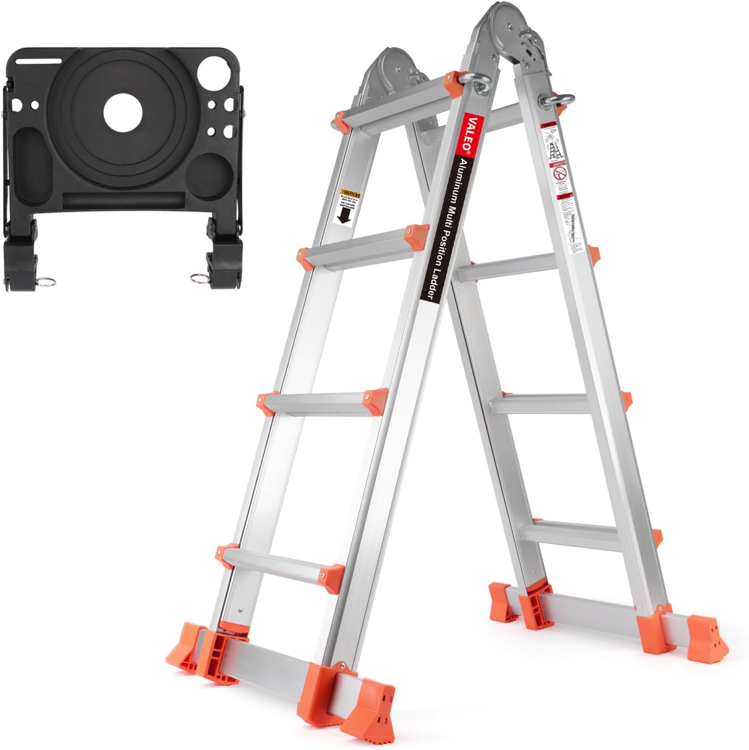 Valeo Ladder 14FT, Multi Position 4 Step Ladder Extension, Anti-Slip A ...