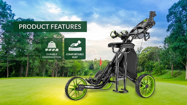 Watch CaddyLite EZ series Removable Seat golf push cart on Amazon Live