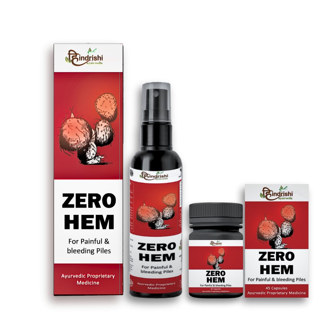 Buy Hindrishi Ayurveda Zero Hem Piles Care Oil Spray and Capsules ...
