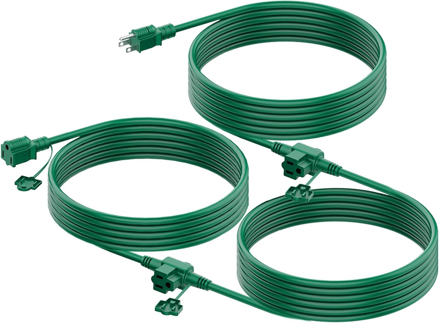 35 FT Evenly Spaced Multiple Outlet 14/3 Extension Cord, Outdoor/Indoor ...