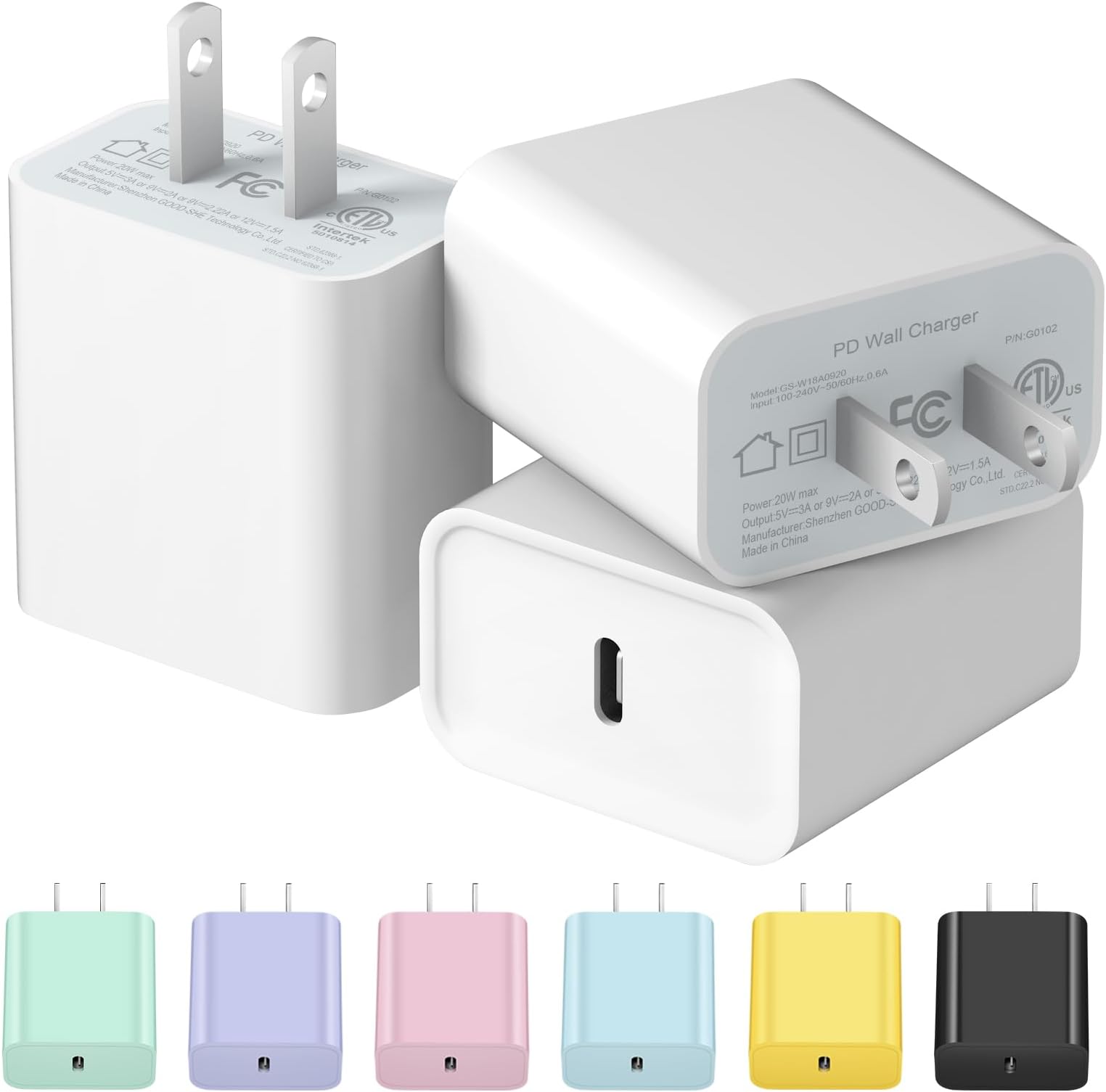 Amazon.com: 2-Pack USB Wall Charger Plug,5V/1A Charger Block Cube ...