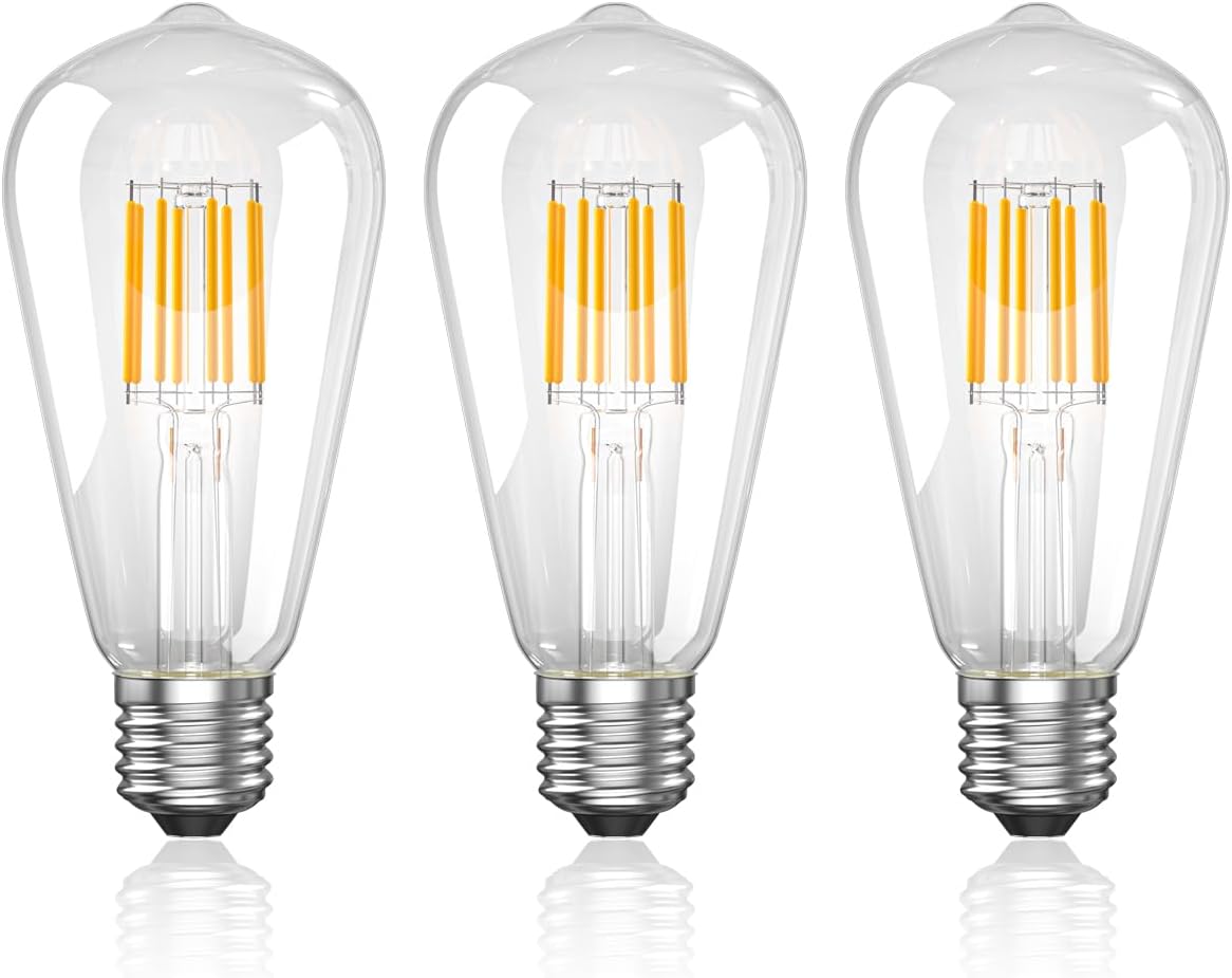 FEILEMAN E27 Vintage Edison LED Light Bulbs Warm White, Amber Cover ...