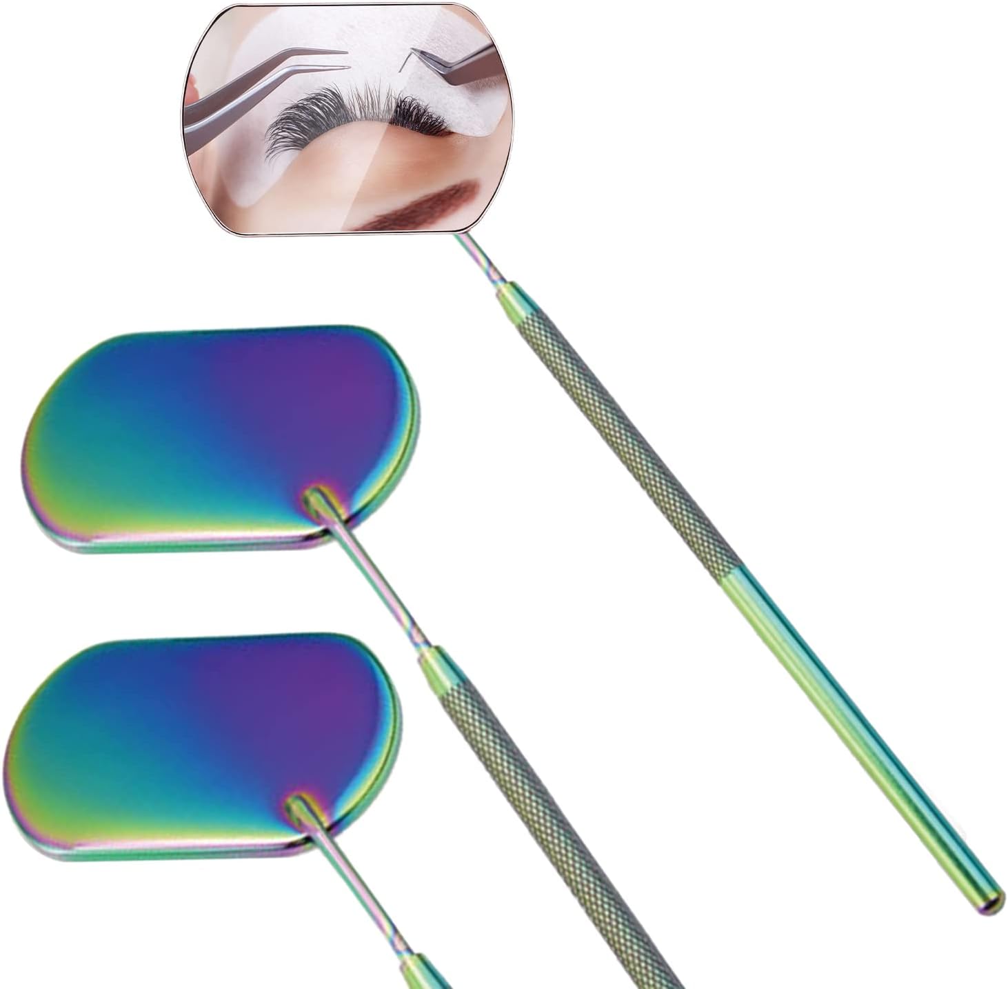 2 Pieces Square Lash Mirror Portable Eyelash Extensions Applicator ...