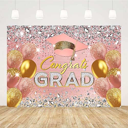 Ticuenicoa 7x5ft Rose Gold Congratulations Graduation Backdrop - Want ...