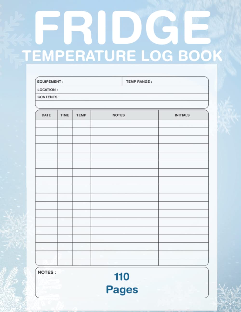 Buy Fridge Temperature Log Book: Temperature Monitoring Book For ...