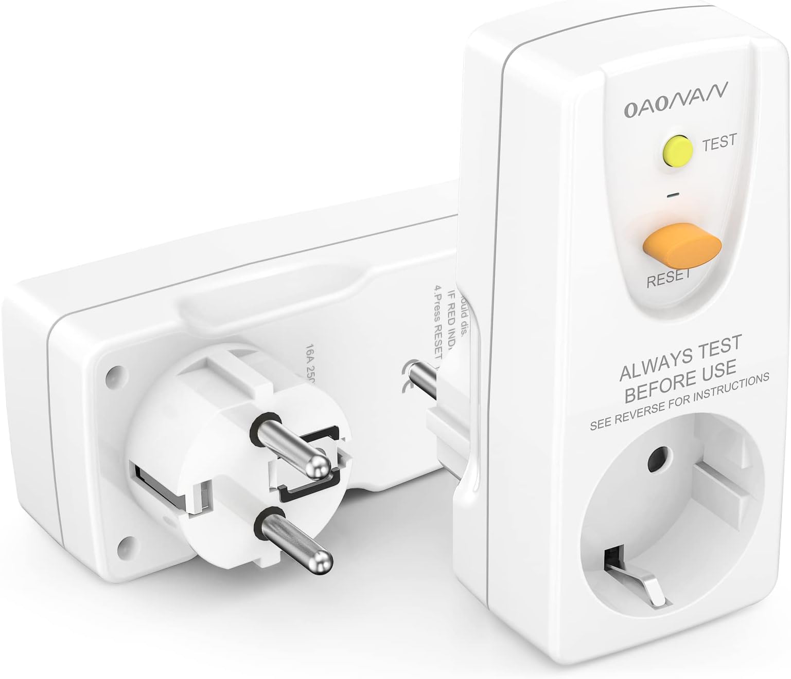 OAONAN FI Schutzschalter Steckdose, Fehlerstrom Schutzschalter Stecker ...