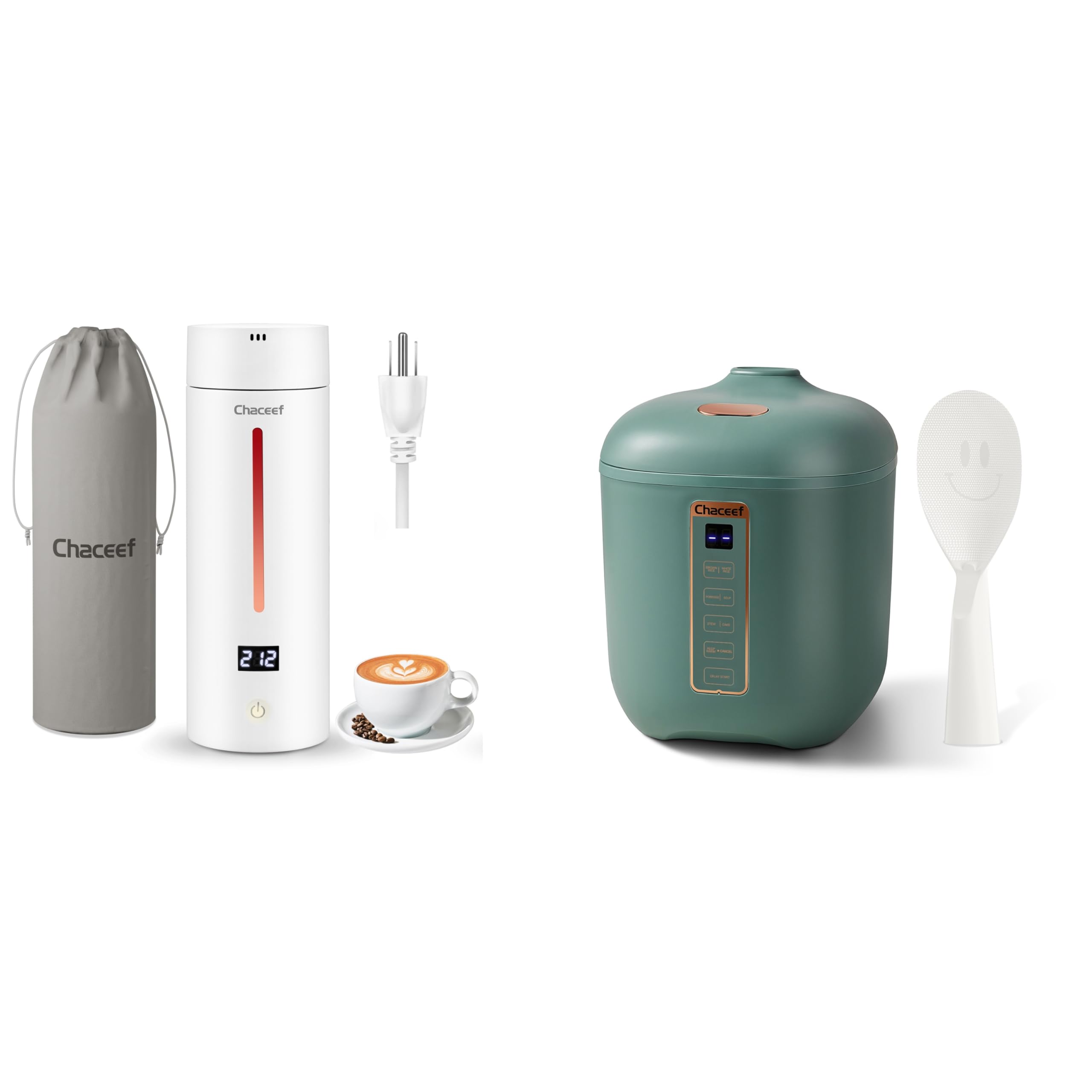 Amazon.com: CHACEEF 1.2L Mini Rice Cooker & 350ml Travel Electric ...