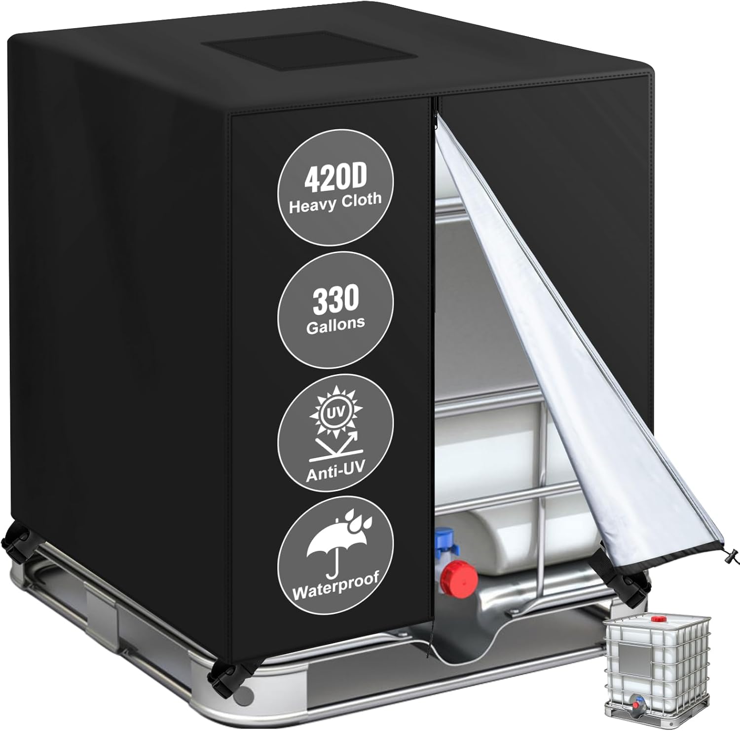 Amazon.com : IBC Tote Cover with Zipper – Heavy-Duty 420D Oxford Fabric ...