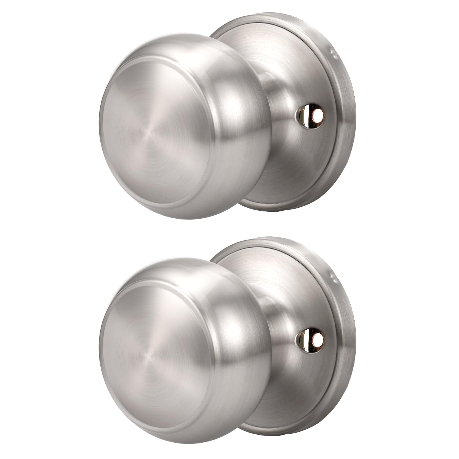 DECORITEN 2 Pack Dummy Door Knobs, Interior Door Knobs Brushed Nickel ...