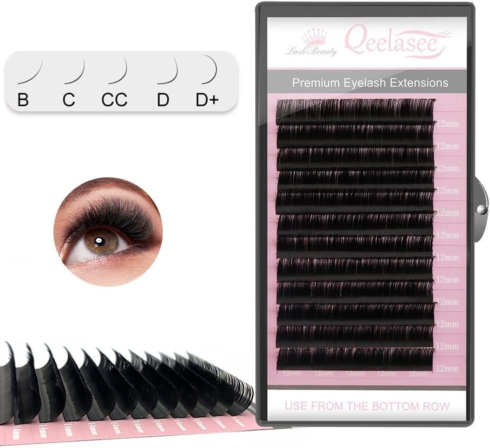 Amazon.com: Qeelasee 0.07 Thickness C Curl 11mm Volume Mink Eyelash ...