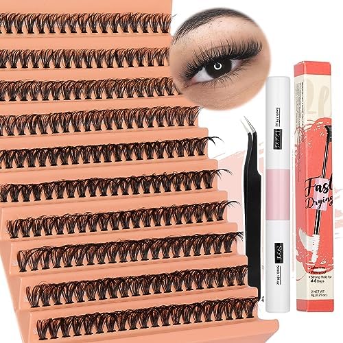 Amazon.com: DIY Lash Extension Kit 200 Pcs Eyelash Extension Kit D Curl ...