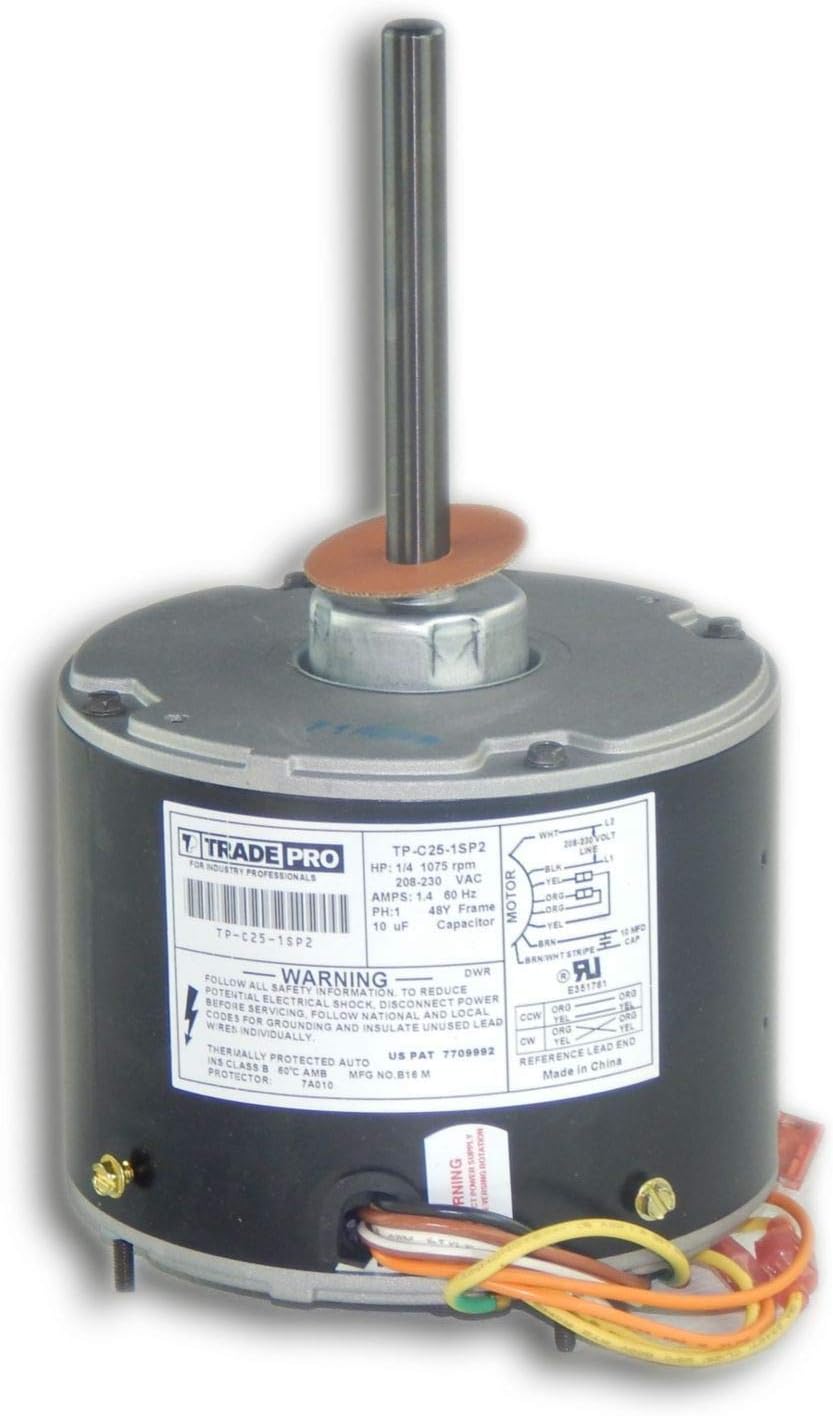 1/4 HP Single Speed 1075 RPM 230V Condenser Fan Motor - - Amazon.com
