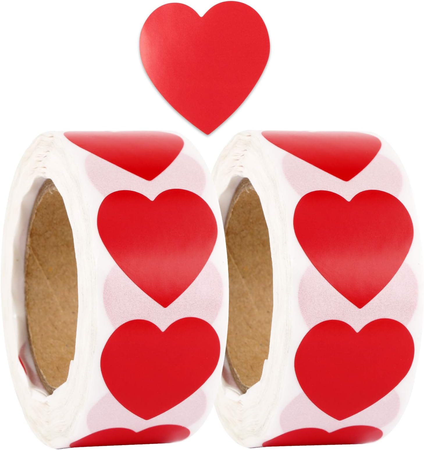 1000 Pcs Red Heart Stickers, 1 Inch Valentine's Day Self Adhesive Label ...
