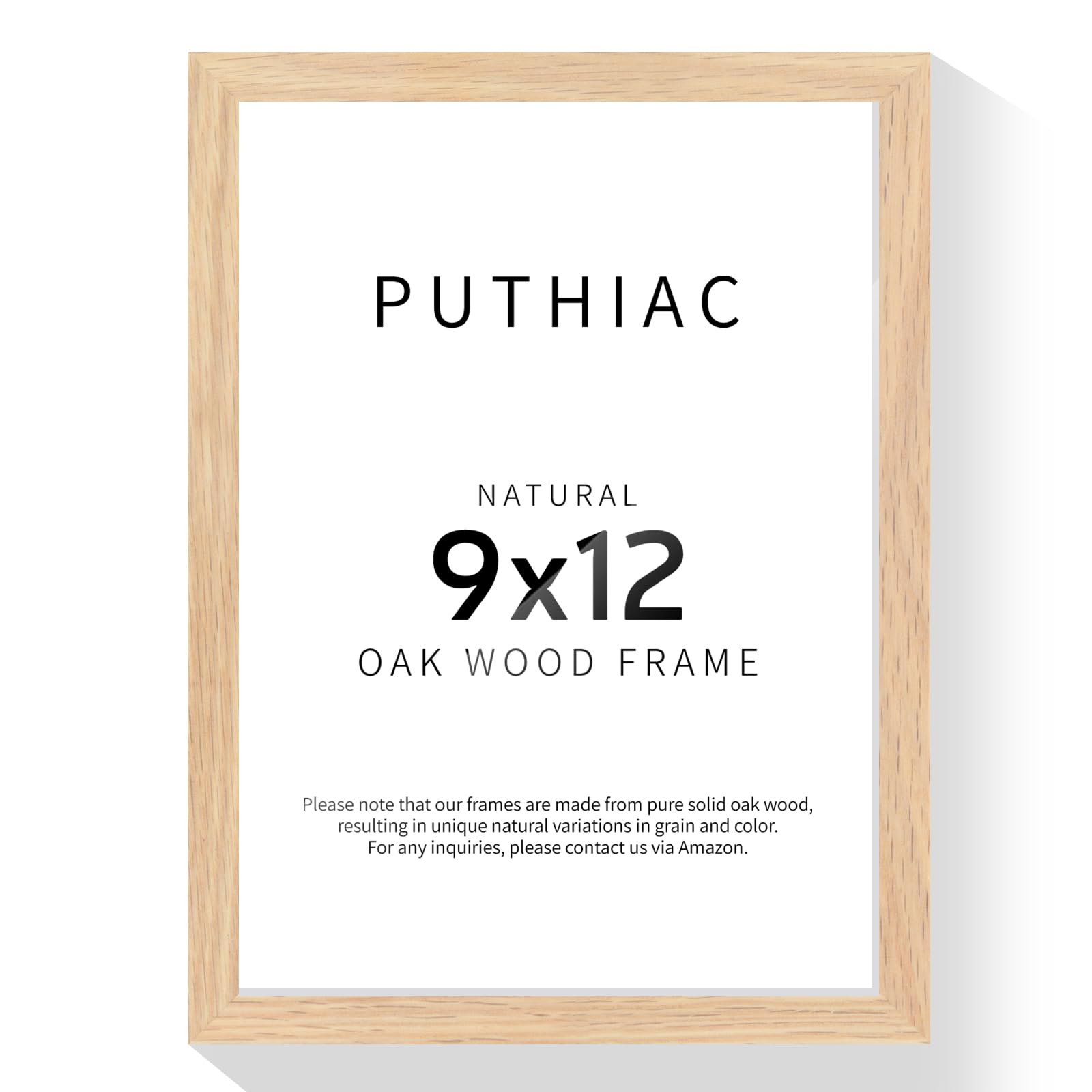 Amazon.com - puthiac 9x12 Oak Wood Picture Frams - Minimalist 9x12 Oak ...