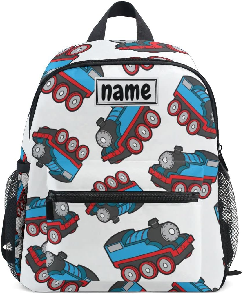 Amazon.com | Glaphy Custom Kid's Name Backpack, Cartoon Train Toddler ...