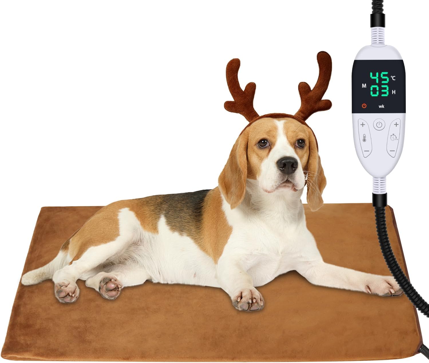 Asstikoo Pet Heating Pad,Adjustable Dog Heating Pad with Timer and 30 ...