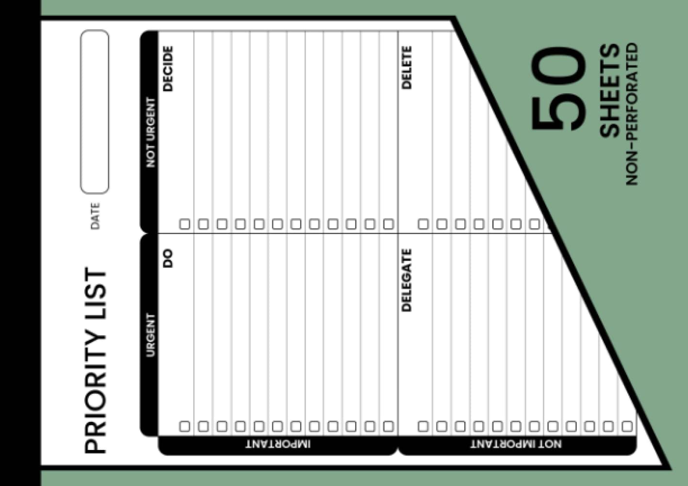 Priority List Notepad: Task Matrix Checklist for Work or Home Time ...