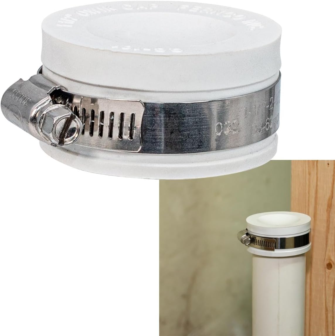 Amazon.com: Fernco QC-101W 1.5-in. Qwik Cap Flexible PVC Pipe Cap Drain ...