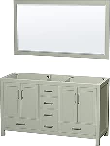 Wyndham Collection Sheffield 60 inch Double Bathroom Vanity in Light ...