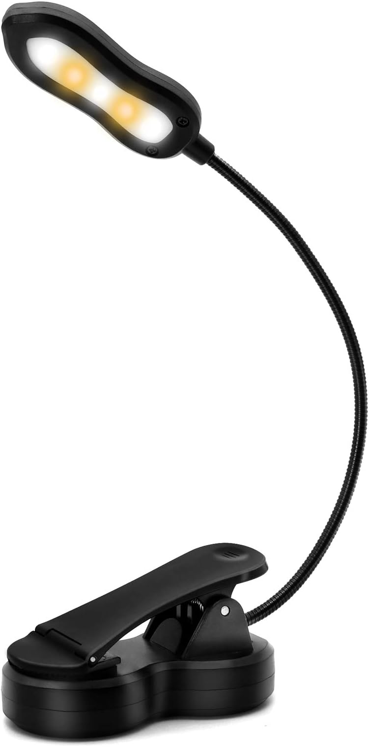 Glocusent 16 LED Mini Book Light for Reading in Bed, Clip On Reading ...