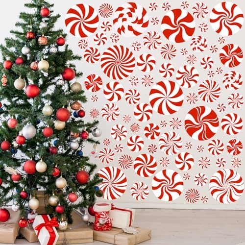 Amazon.com: 6 sheets Christmas Wall Decals Peppermint Candy Gingerbread ...