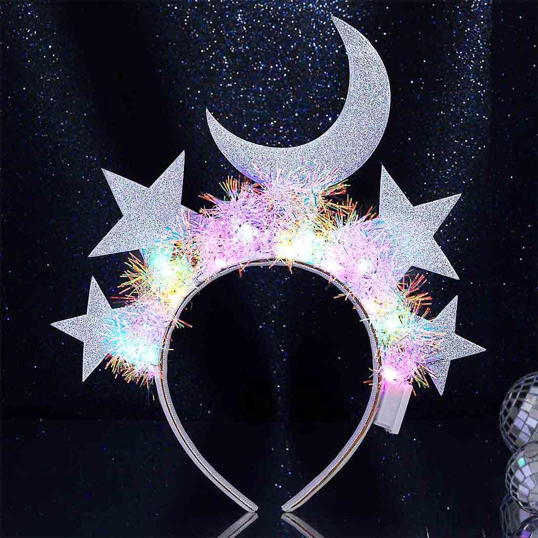 Amazon.com : ACEDRE Light Up Star Headband LED Moon Headpiece Glitter ...