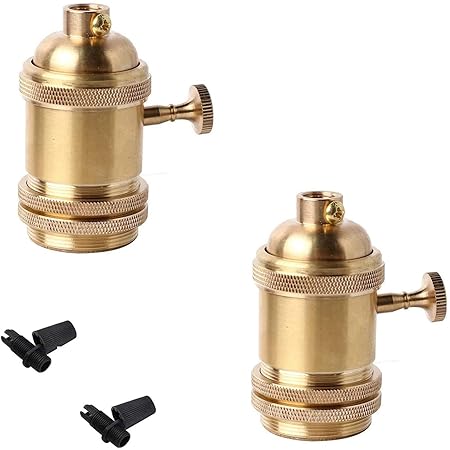 Juego de 2 Vintage E27 Edison Base Portalámparas con Interruptor ...