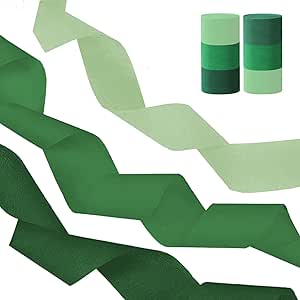 Amazon.com: AimtoHome Green Crepe Paper Streamers,Party Streamers for ...