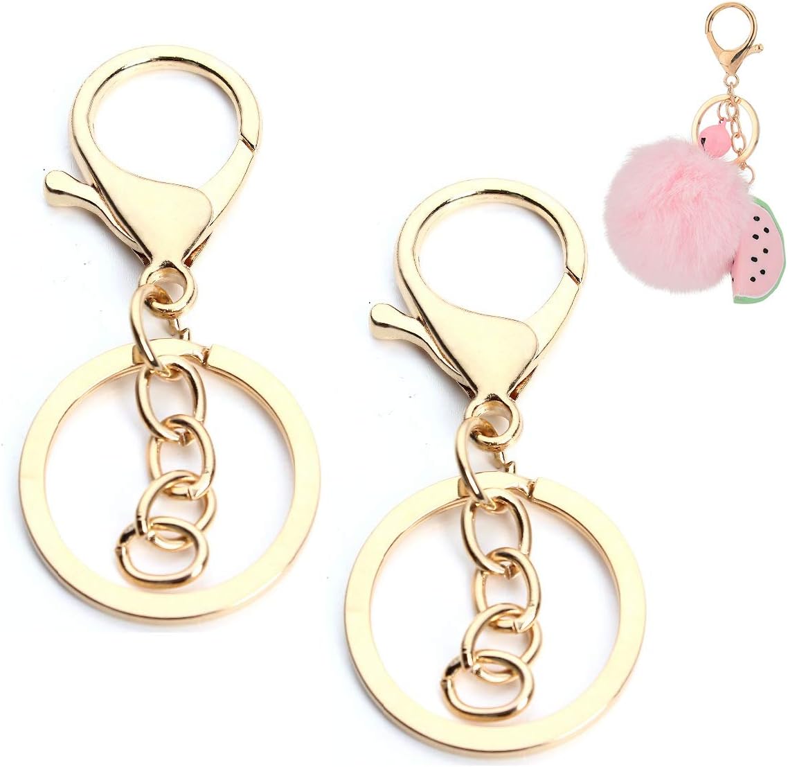 Amazon.com: GBSTORE 10 Pcs Key Chain Ring Open Jump Rings with Lobster ...