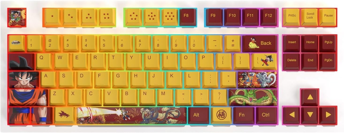 Gerrit PBT Sublimation Anime Keycaps, Dragon Ball, Supporting Most ...