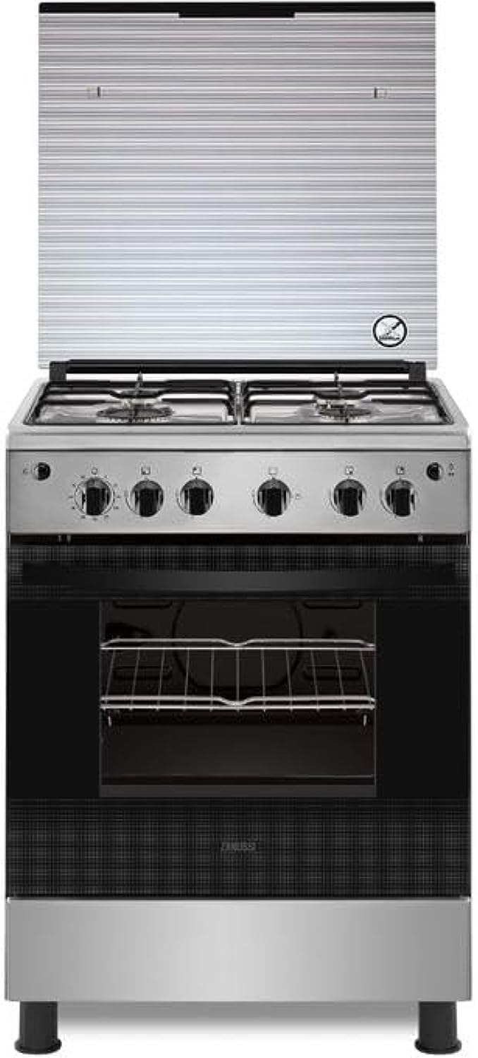Zanussi Cooker Freestanding 60cm Steelplus, 4 Burner, Enameled Pan ...