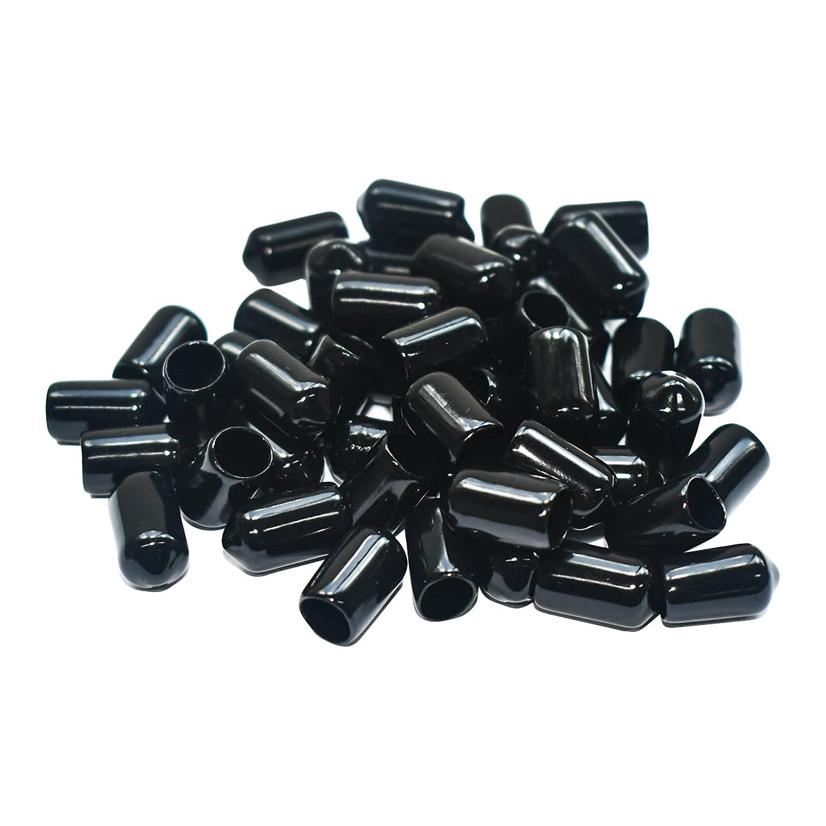 Snapklik.com : 50pcs Vinyl Flexible End Caps, Rubber End Caps, Black ...