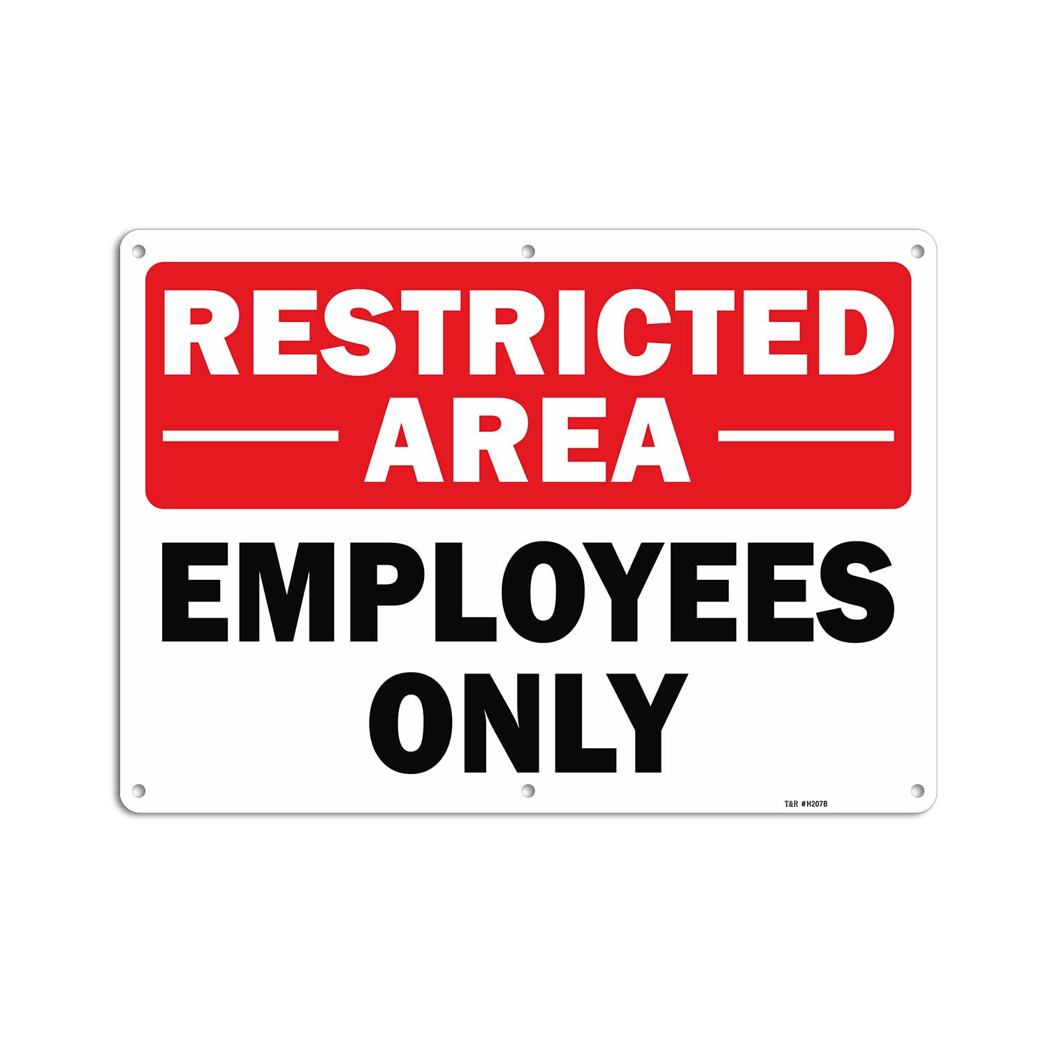 T&R Restricted Area Sign Employees Only Sign - 1 Pack - 14 x 10 Inches ...