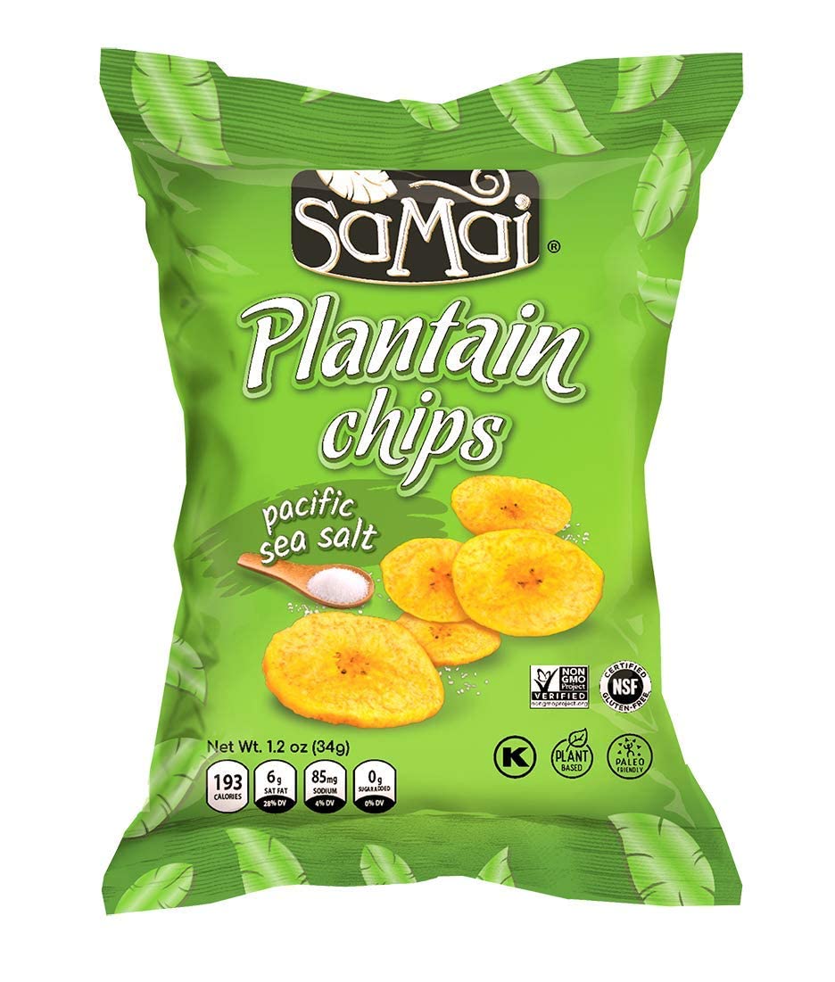 Amazon.com: SAMAI Sea Salt Plantain Chips, 1.2oz (Pack of 24) - Gluten ...