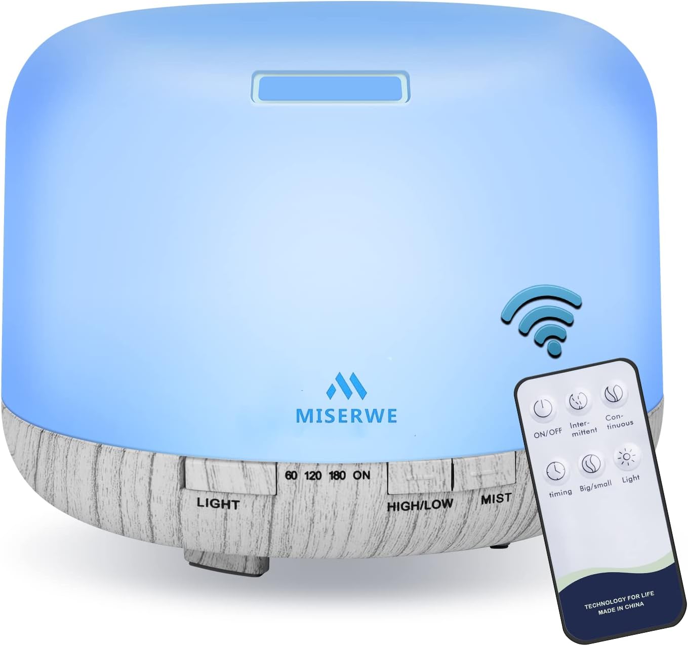 Amazon.com: Miserwe 500ml Diffuser with Remote Control Waterless ...