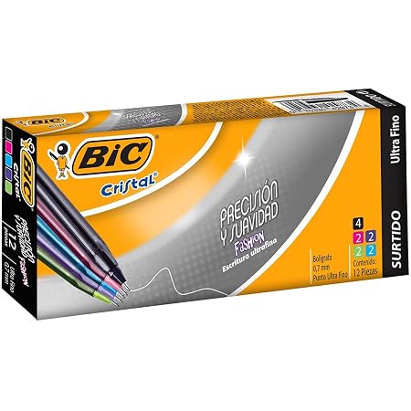 BIC, Bolígrafo de Punto Ultra fino, Pluma Clásica, Cristal Precisión y ...