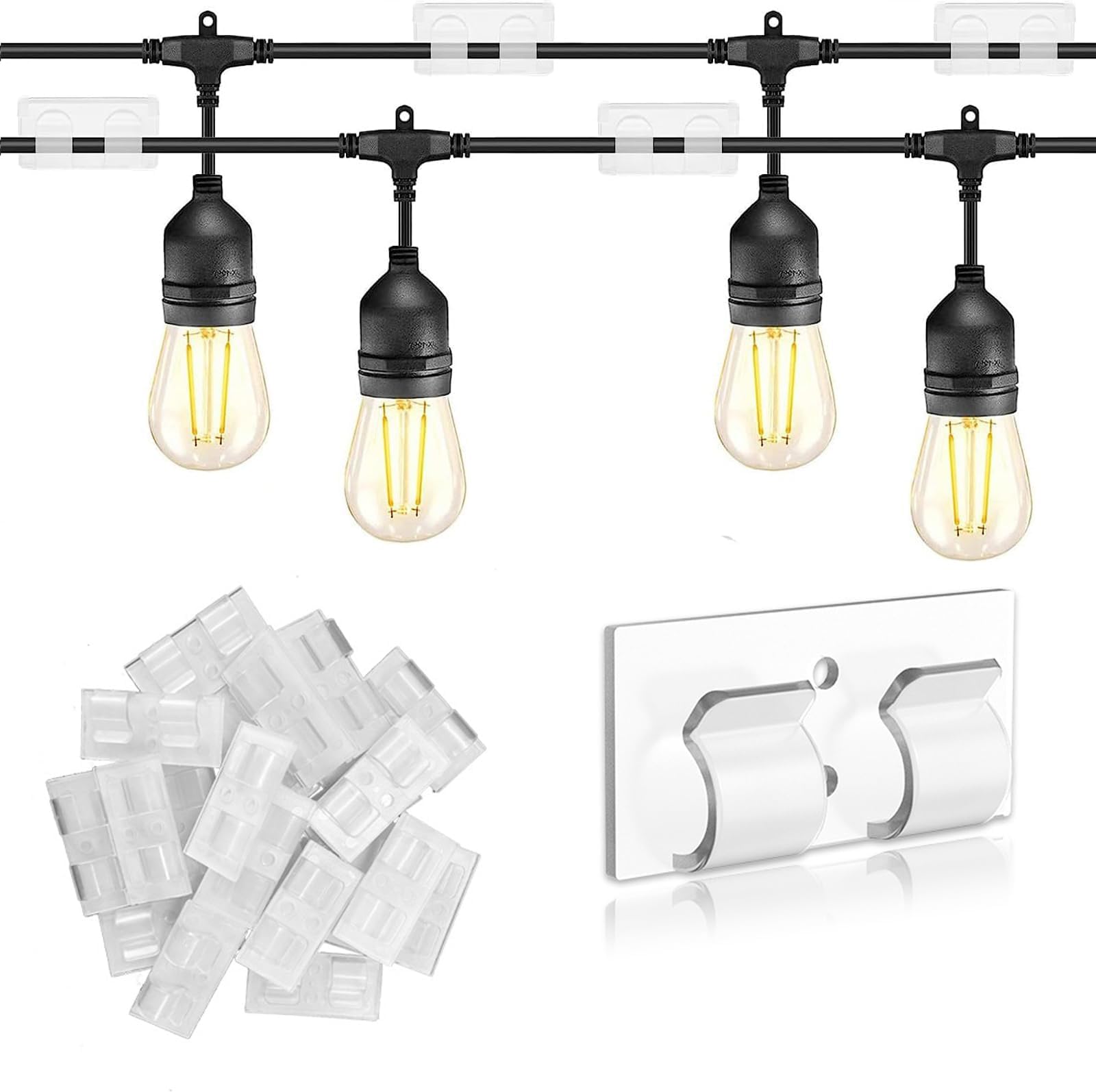 Amazon.com: Outdoor Light Cable Clips Clear - 100 Pieces Hooks for ...