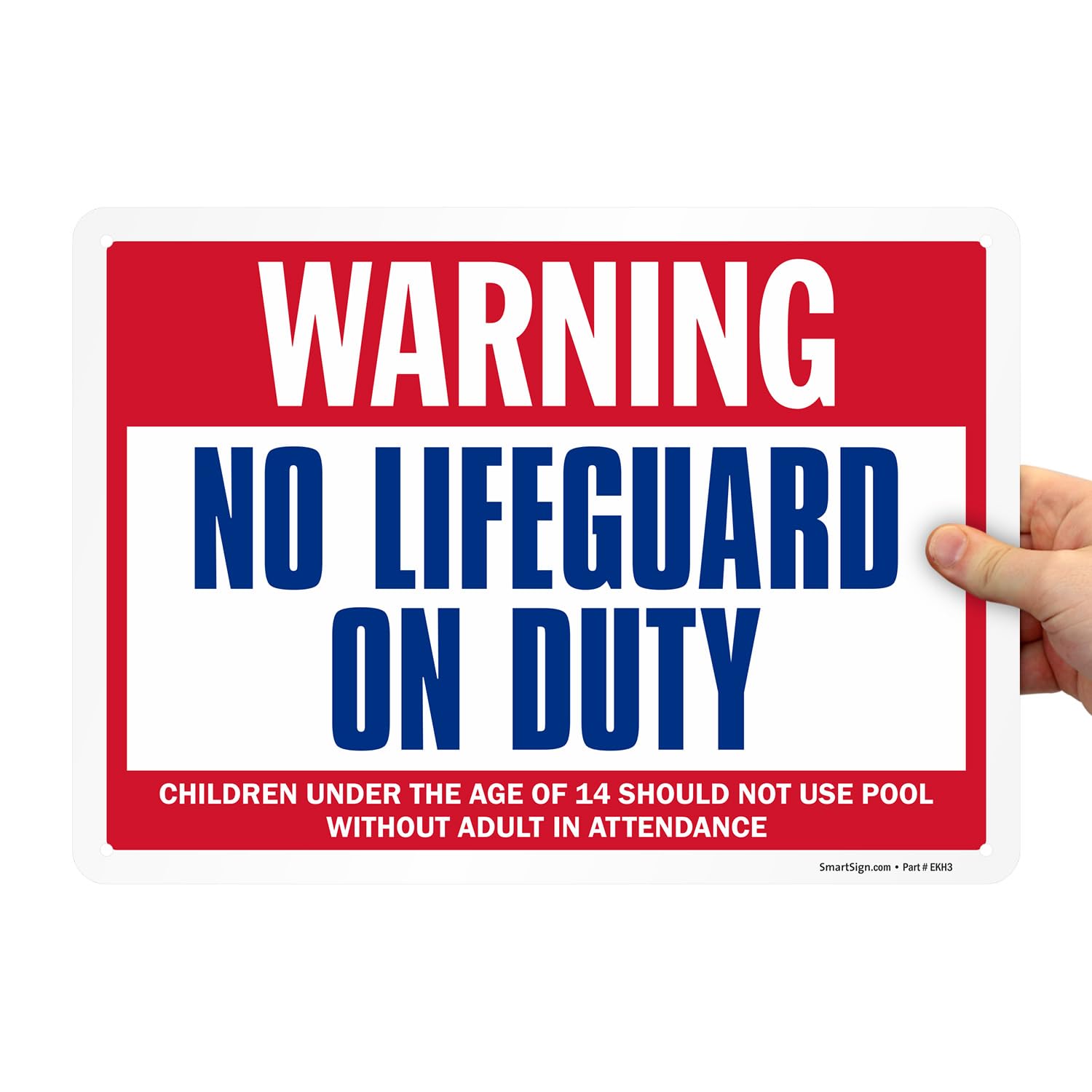 Amazon.com: SmartSign 10 x 14 inch “Warning - No Lifeguard On Duty ...