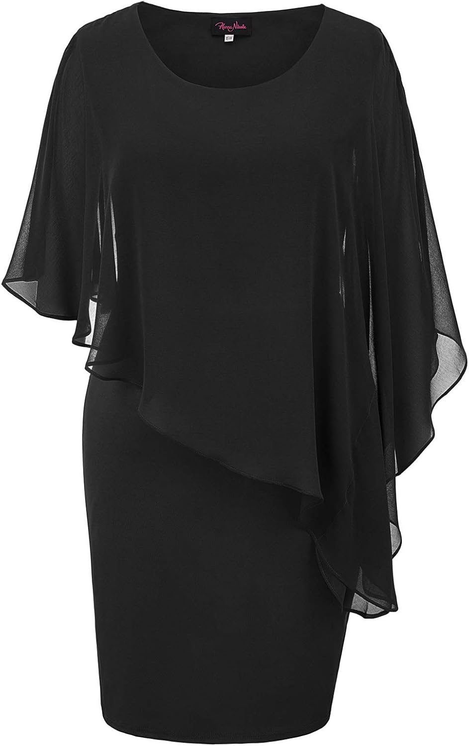 Hanna Nikole Women s Sleeveless Cape Dress With Chiffon Overlay Bodycon hanna-nikole-women-s-sleeveless-cape-dress-with-chiffon-overlay-bodycon