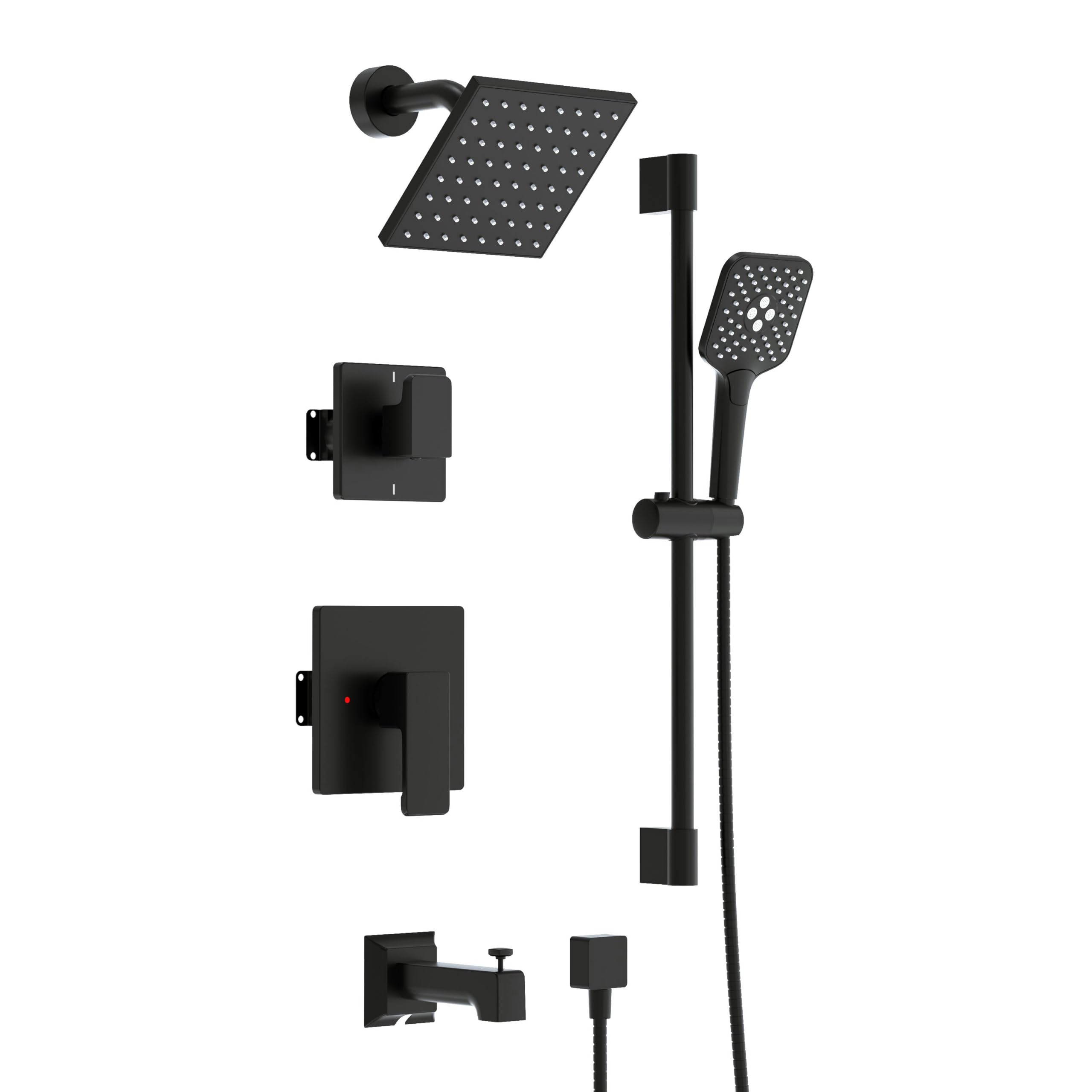 HIMK Shower System with Slide Bar - High Pressure Rain Shower Heads ...