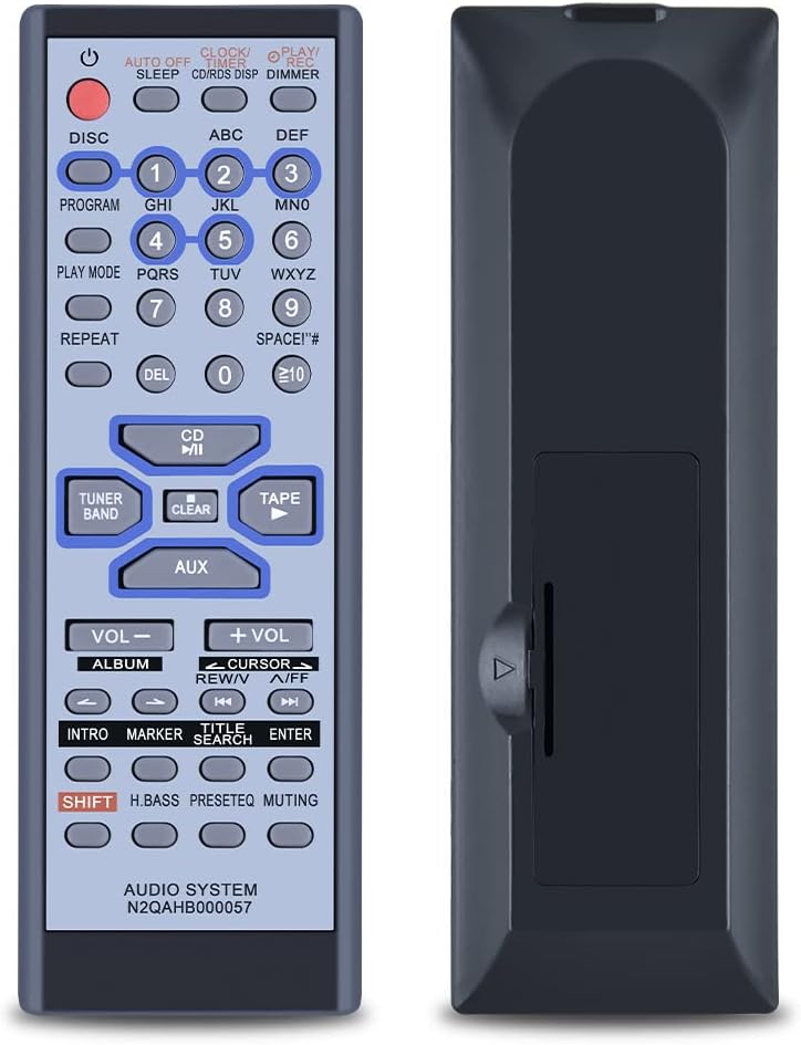 Amazon.com: N2QAHB000057 Replaced Remote fit for Panasonic CD Stereo ...