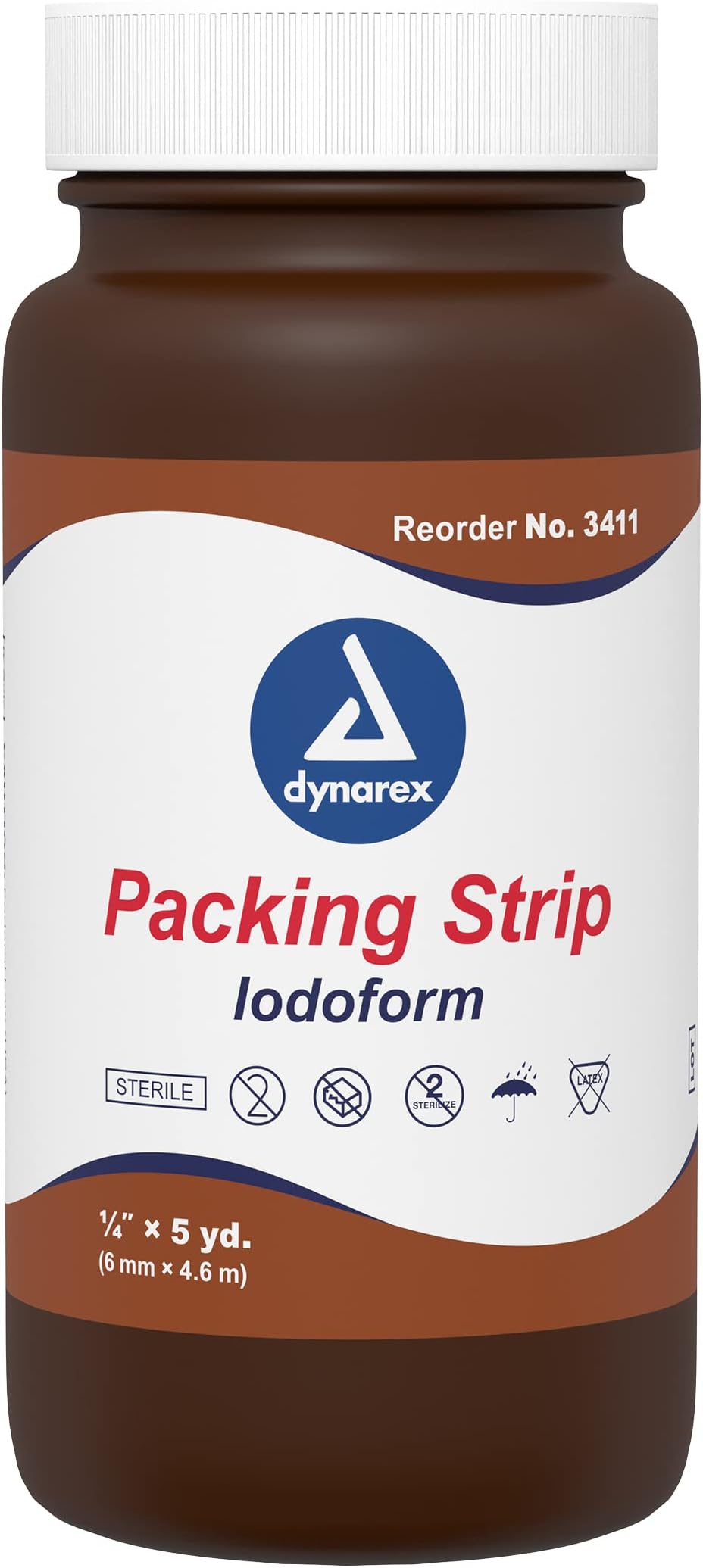 Medline CURAD Sterile Iodoform Packing Strips 1/4"x 5 Yd, NON256145H (2 ...